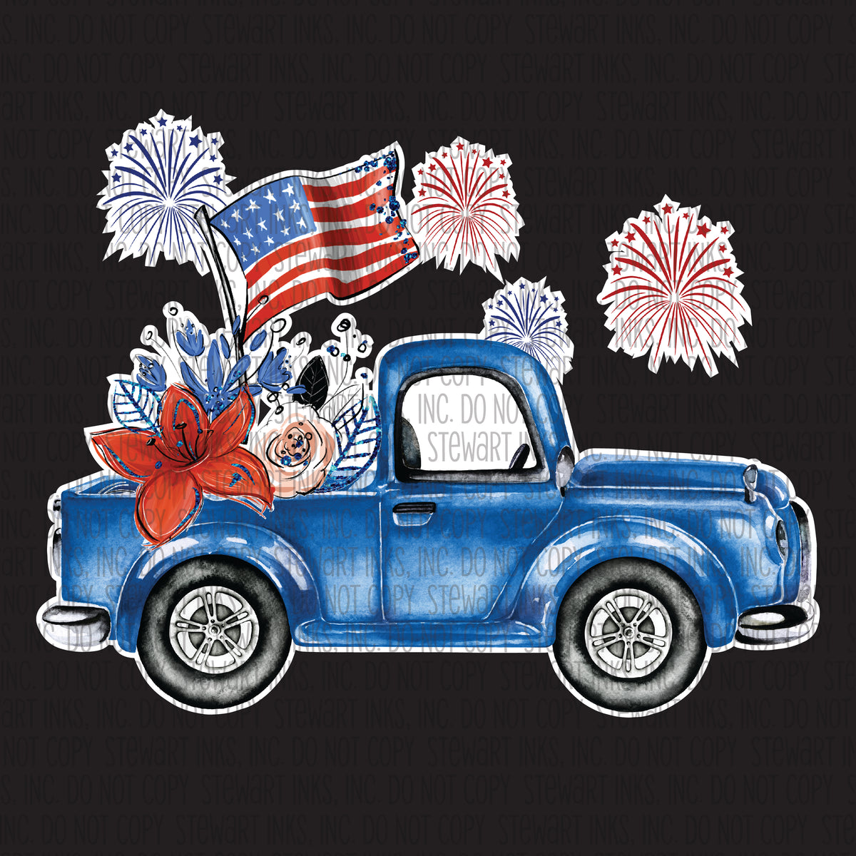 Transfer - Patriotic Truck & Fireworks – Stewart Inks
